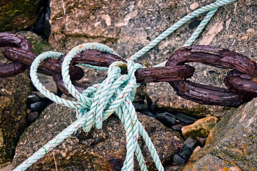 Nautical Lines and Rusty Chains Stock Image - Image of harbour, chains ...