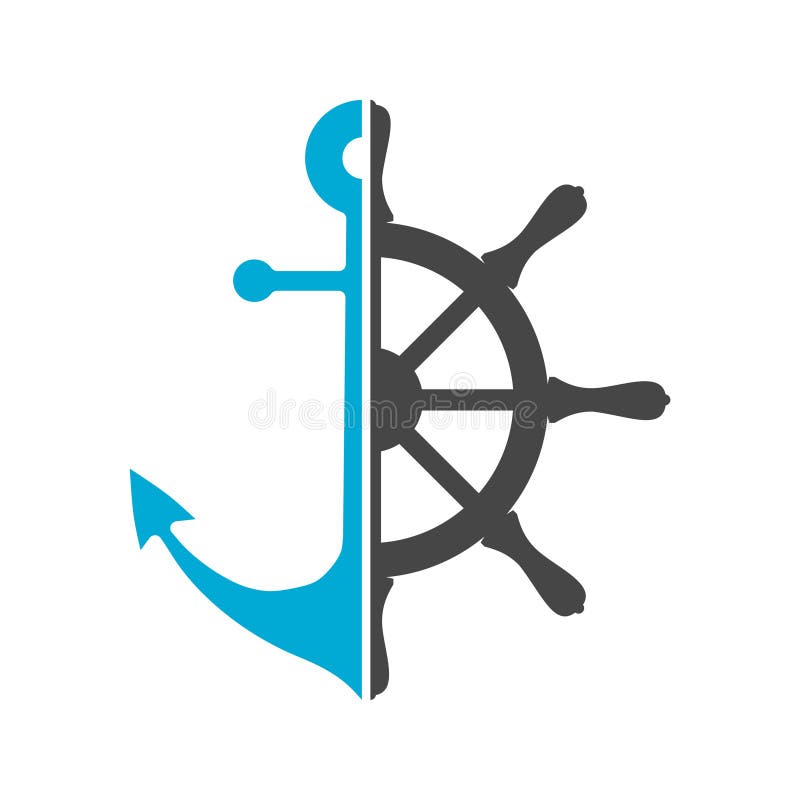 Nautical Logo, Simple Vector Icon Stock Vector - Illustration of blue ...