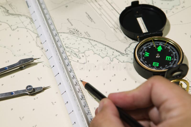 Nautical Map stock image. Image of ideas, south, forward - 6336077