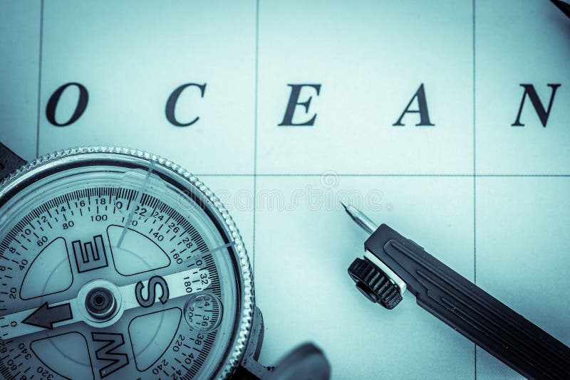 Nautical Navigation - Landscape Format Stock Image - Image of magnet ...