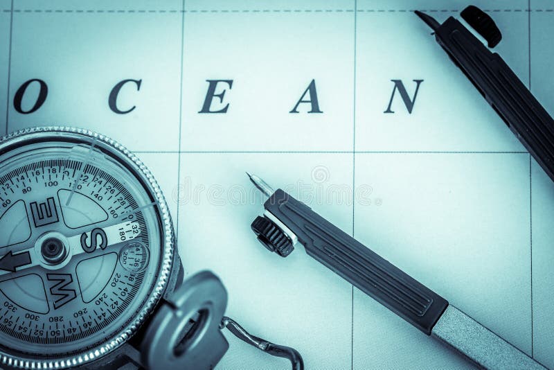 Nautical Navigation - Landscape Format Stock Image - Image of earth ...