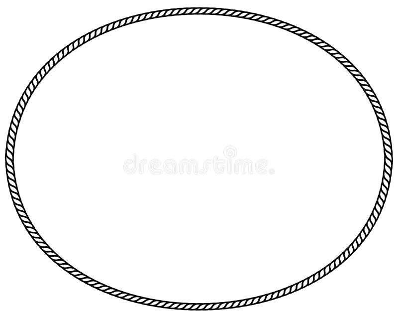 Nautical Black and White Oval Rope Design Stock Illustration ...
