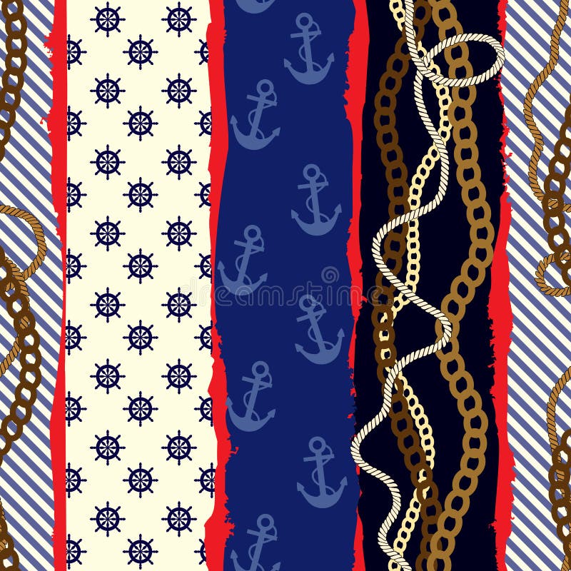 Nautical pattern stock vector. Illustration of seam, wallpaper - 28061511