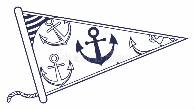 Nautical Pennant Corner, Maritime Decorative Design for Coastal Themes ...