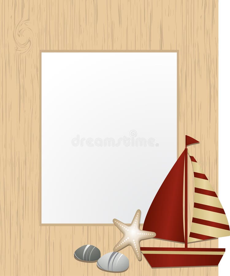 Nautical Vintage Card, Scrapbook Template Stock Vector - Illustration ...
