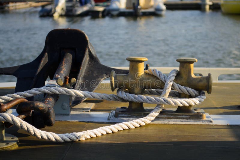 Nautical rope for anchor stock image. Image of maritime - 105847093