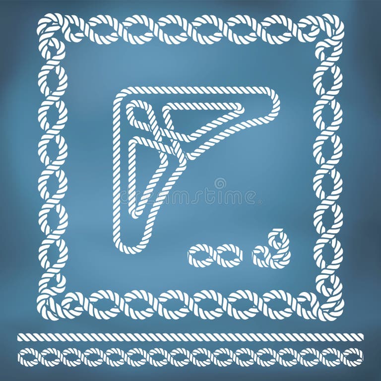 Nautical rope border stock vector. Illustration of rope - 39068280