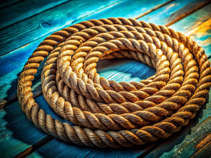 Nautical Rope Coiled Around Rustic Paper a Textural Background for ...