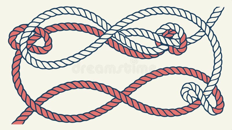 Nautical Rope Element with Knots Decorative Marine Design Vector Design ...