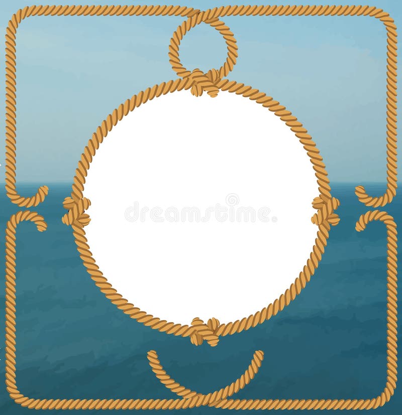 Nautical rope frame stock vector. Illustration of ocean - 23002965