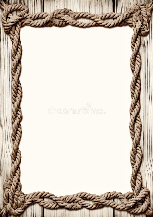 Nautical Rope Frame Border on White Background Stock Illustration ...