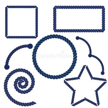 Navy Blue Nautical Rope Frame Stock Illustrations – 721 Navy Blue ...
