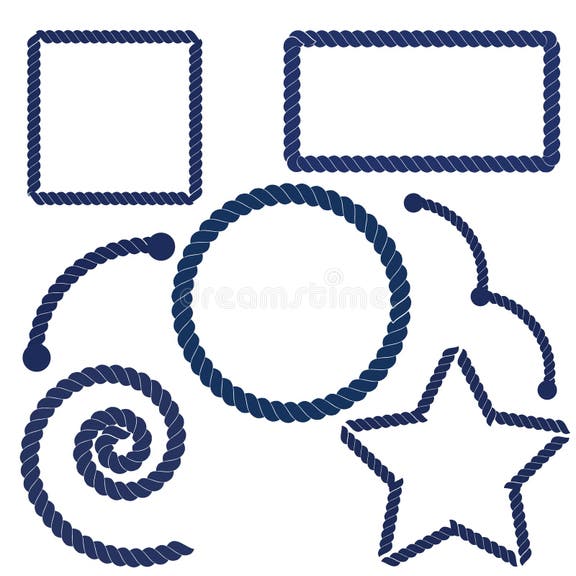 Nautical Rope Frame Vector Set. Stock Vector - Illustration of graphic ...