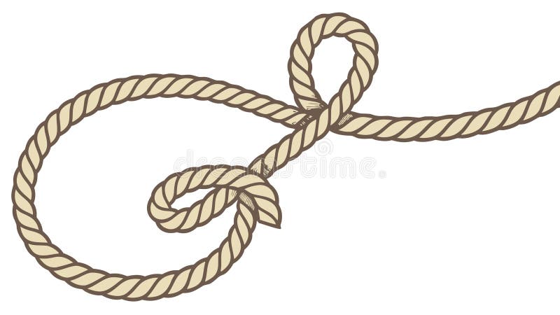 Nautical Rope with Knot, Classic Marine Element, Vector Design ...