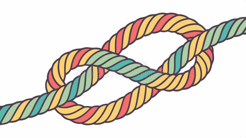 Nautical Rope Knot Symbolizing Connection Strength or Challenge Vector ...