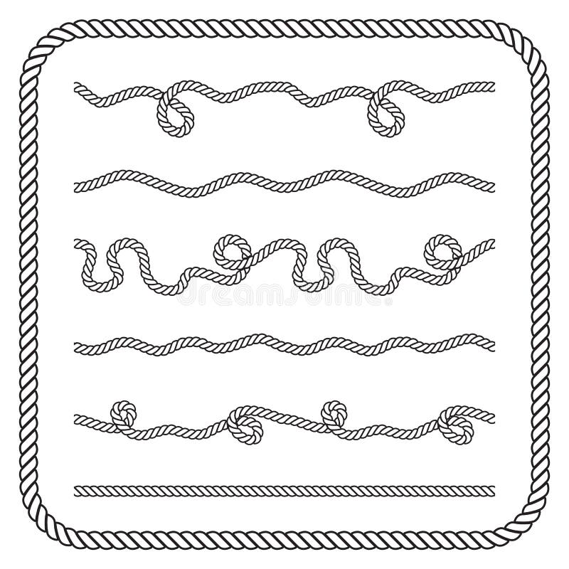 Nautical rope knotes stock vector. Illustration of design - 57185618