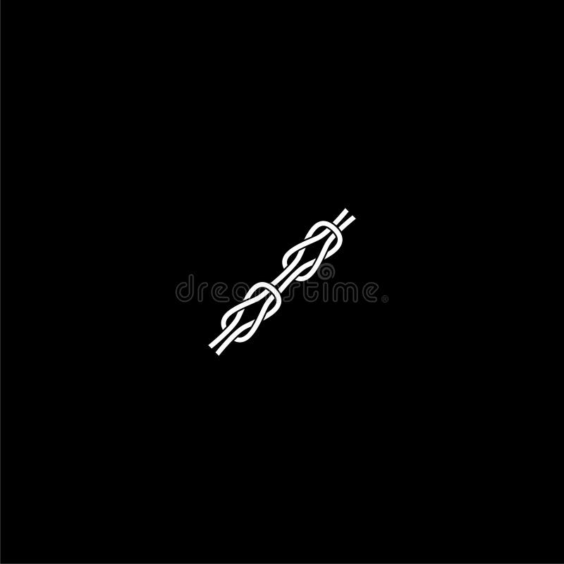 Nautical Rope Knots Icon Isolated on Dark Background Stock Vector ...