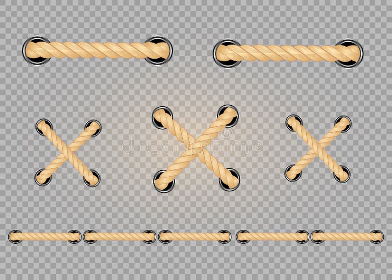 Nautical Rope. Round and Square Rope Frames, Cord Borders. Sailing ...