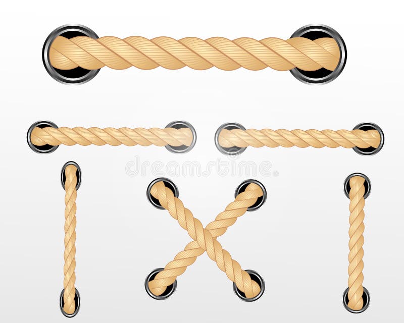 Nautical Rope. Round and Square Rope Frames, Cord Borders. Sailing ...