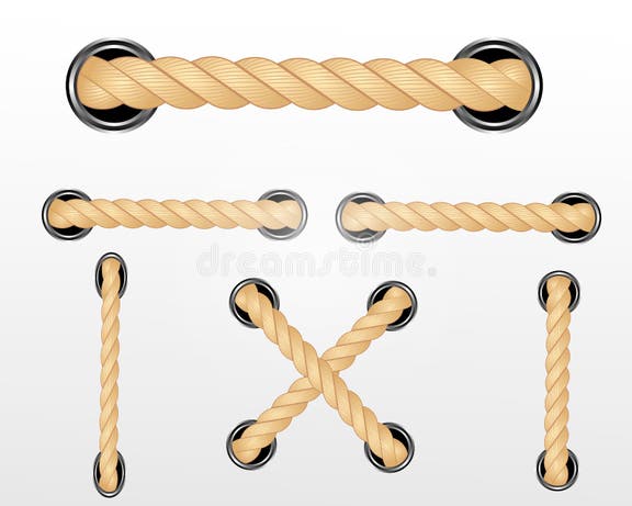 Nautical Rope. Round and Square Rope Frames, Cord Borders. Sailing ...