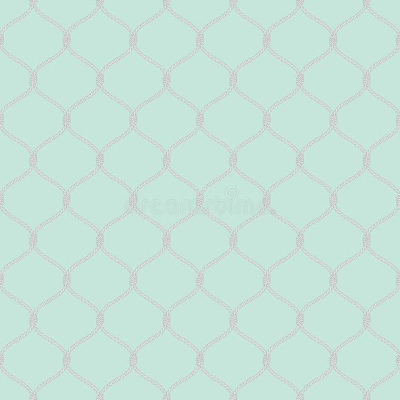 Nautical Rope Seamless Fishnet Pattern on Light Blue Background Stock ...