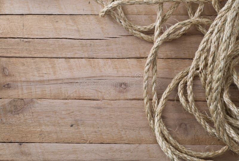 Nautical Rope on Wooden Boards Stock Photo - Image of unpainted, wooden ...