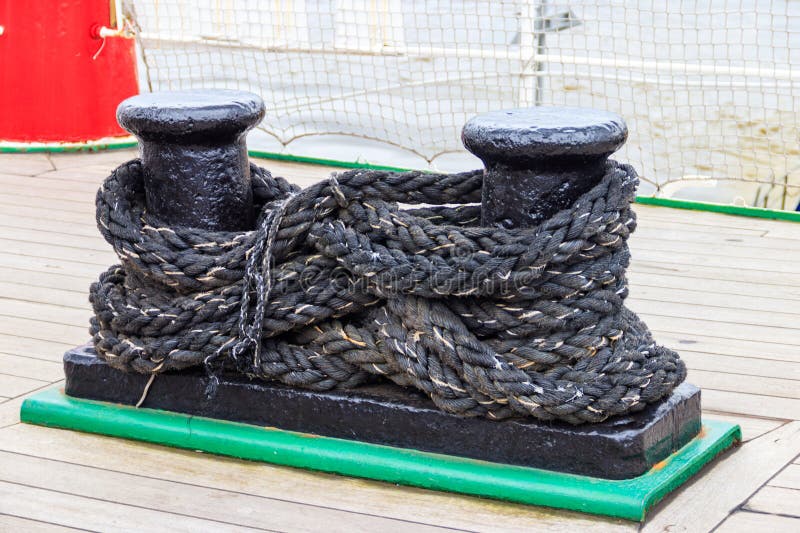 Nautical Ropes on Deck of a Large Ship Stock Image - Image of maritime ...