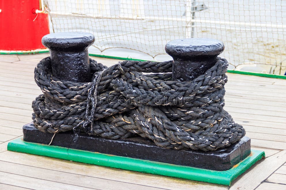 Nautical Ropes on Deck of a Large Ship Stock Image - Image of maritime ...