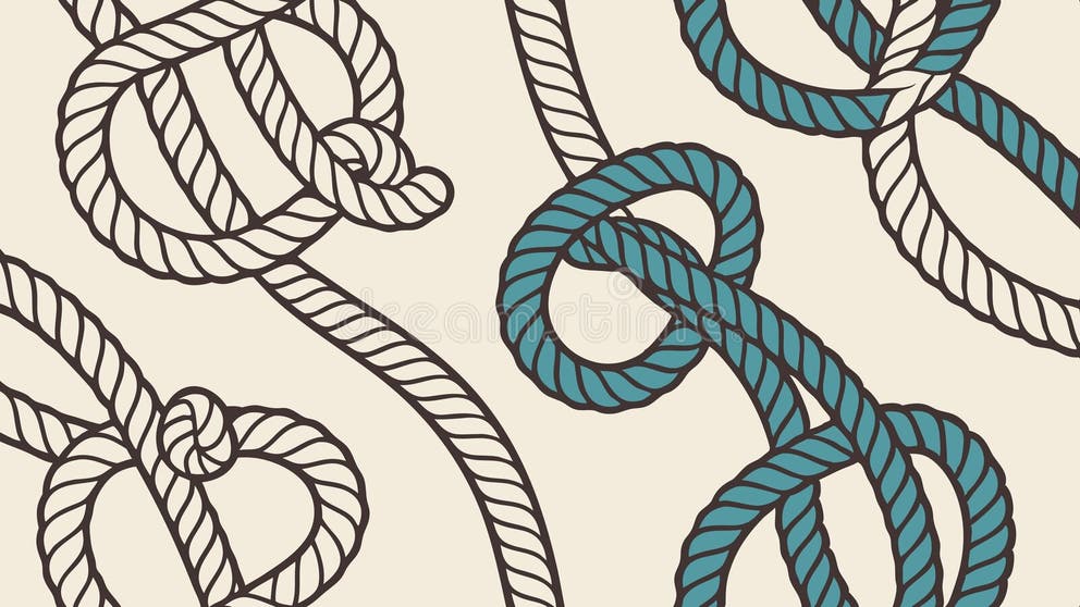 Nautical Ropes Design, Maritime and Seafaring Theme Element Vector ...