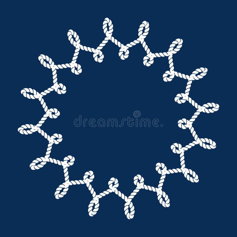 Nautical Ropes Frame on Navy Blue Background Stock Vector ...