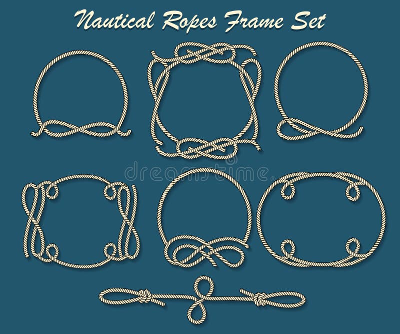 Nautical Ropes Frame set stock vector. Illustration of frame - 80553187