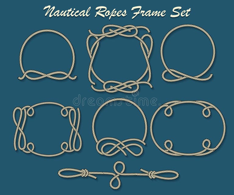 Nautical Ropes Frame set stock vector. Illustration of frame - 80553187