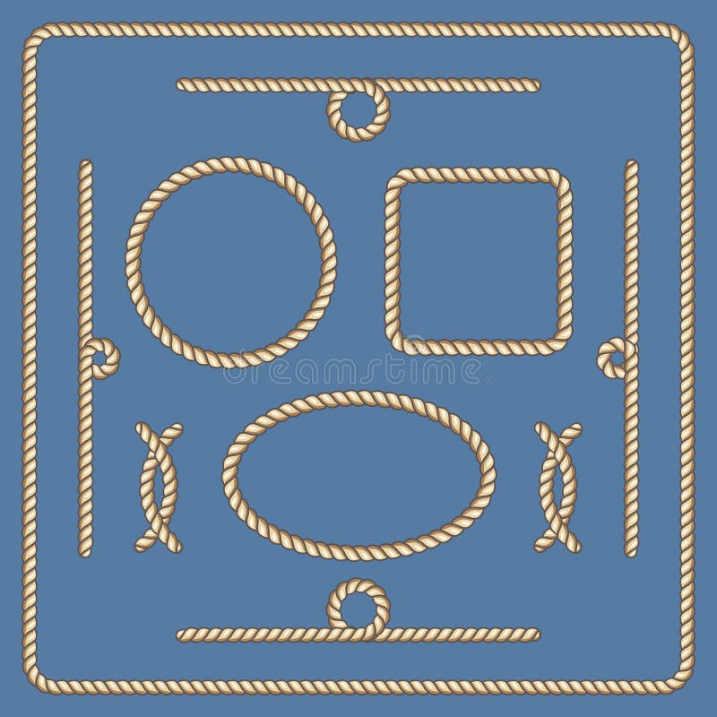 Nautical Ropes Vector Frames Set Stock Vector - Illustration of ...
