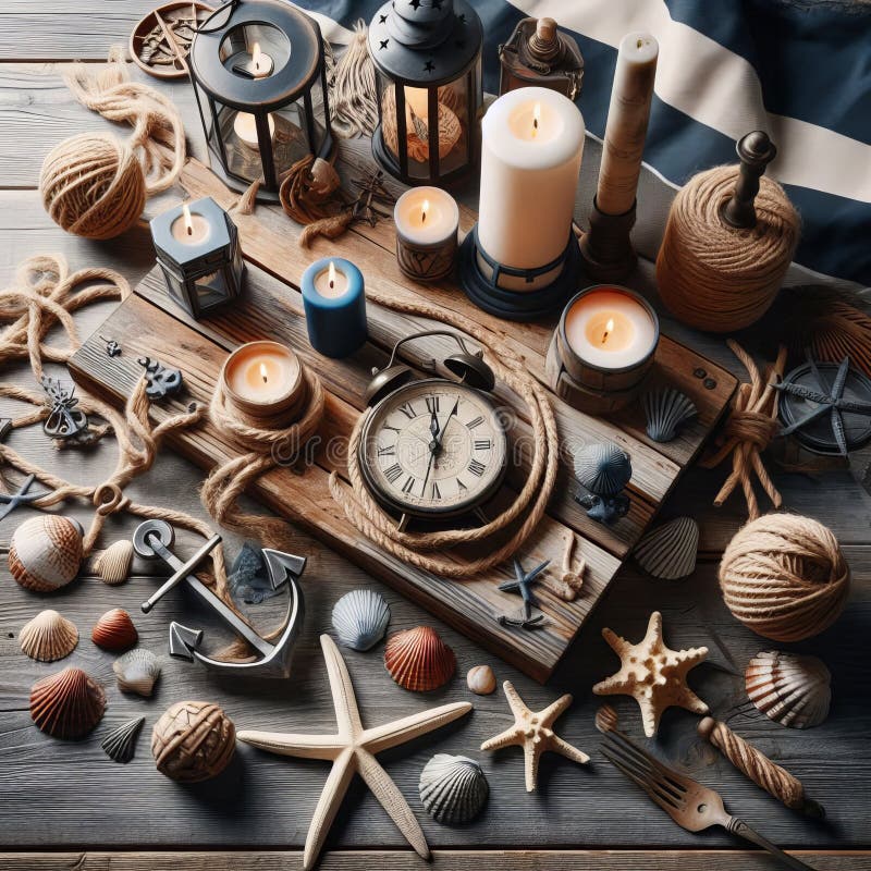 Nautical Rustic Nautical Inspired Design with Rustic Touches Stock ...