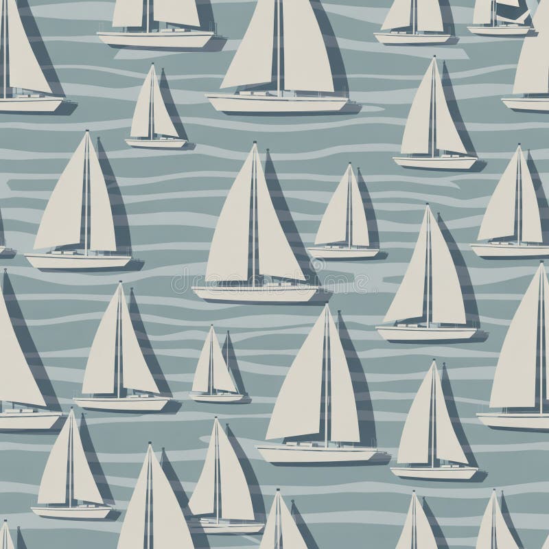 Nautical Sailboat Pattern Summer Seaside Texture Decorative Background ...