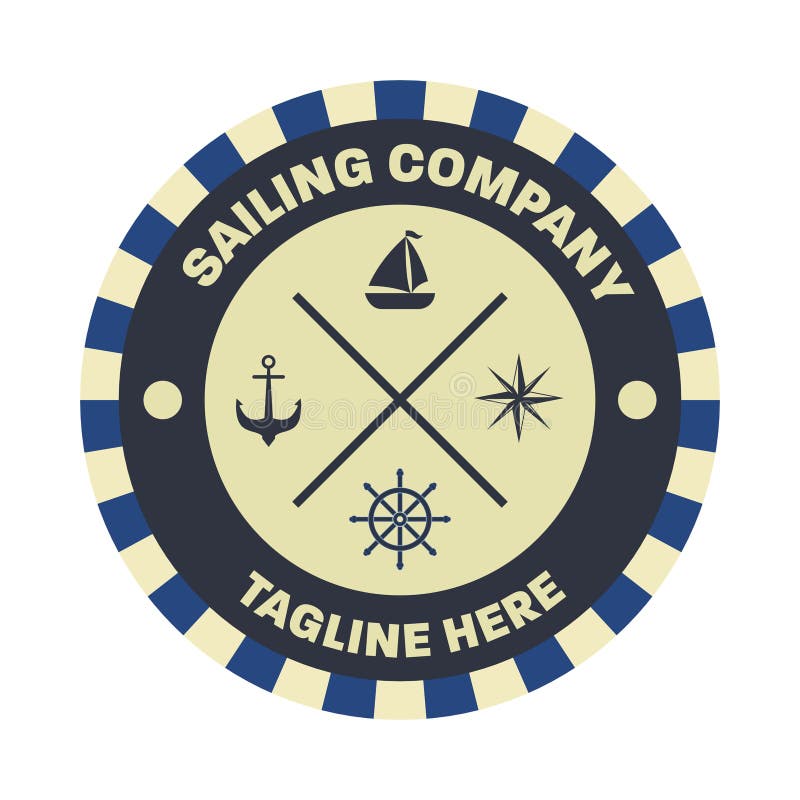 Nautical, Sailor Logo Design Template Stock Illustration - Illustration ...