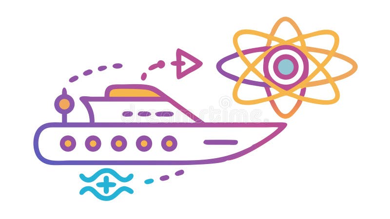 Nautical Science Innovation, Atom-Themed Boat Icon, Vector Design ...