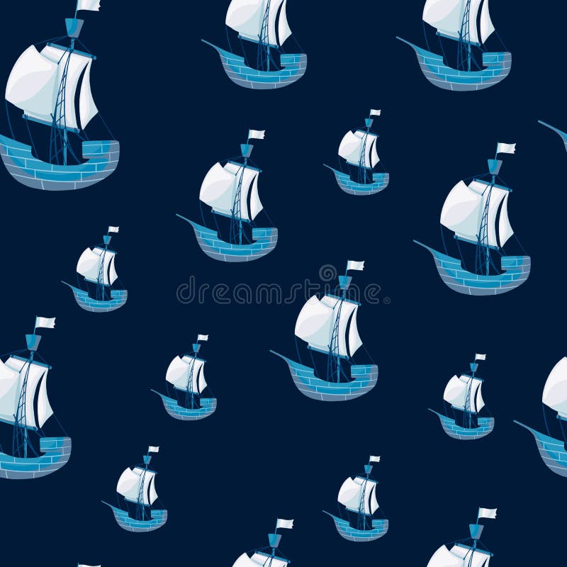 Abstract Nautical Seamless Pattern with Random Ship Rudder Ornament ...