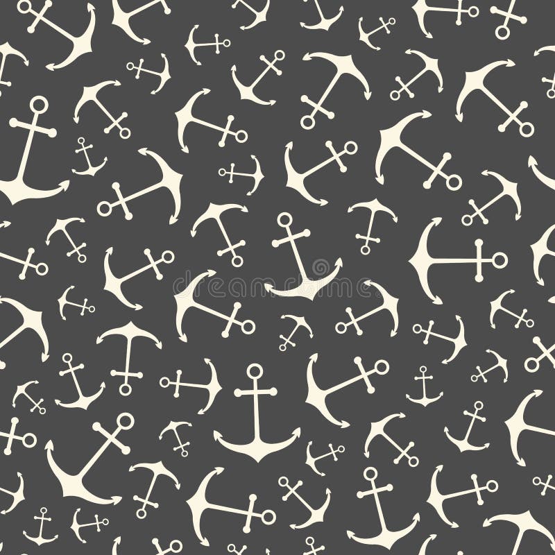 Nautical Seamless Pattern with Geometric Ship Anchors Stock Vector ...