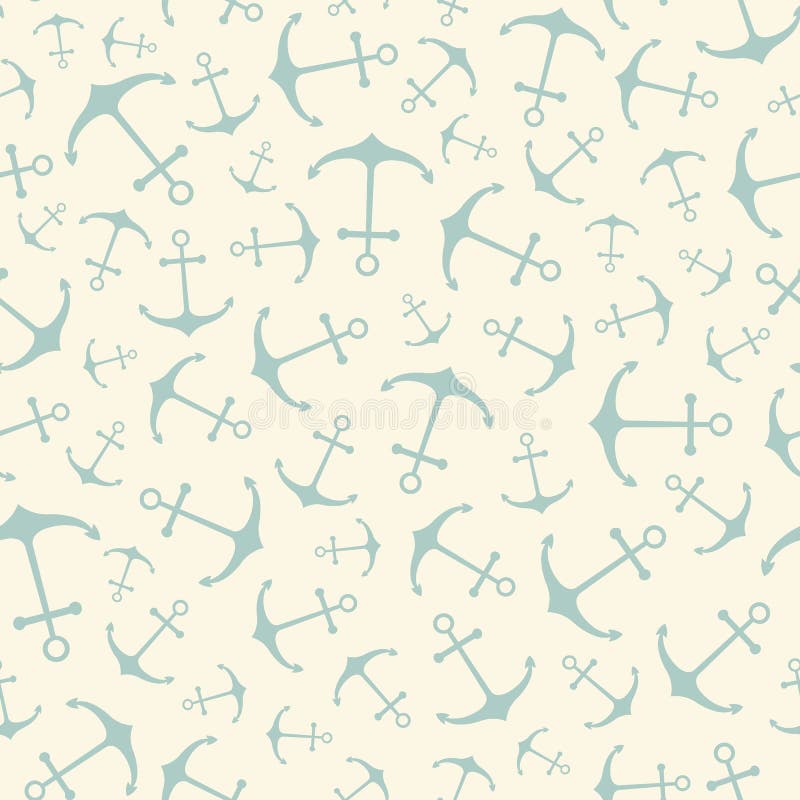 Nautical Seamless Pattern with Geometric Ship Anchors Stock Vector ...