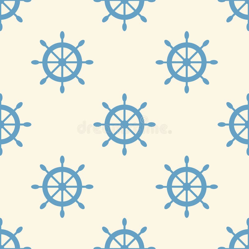 Nautical Seamless Pattern with Geometric Ship Wheels Stock Vector ...