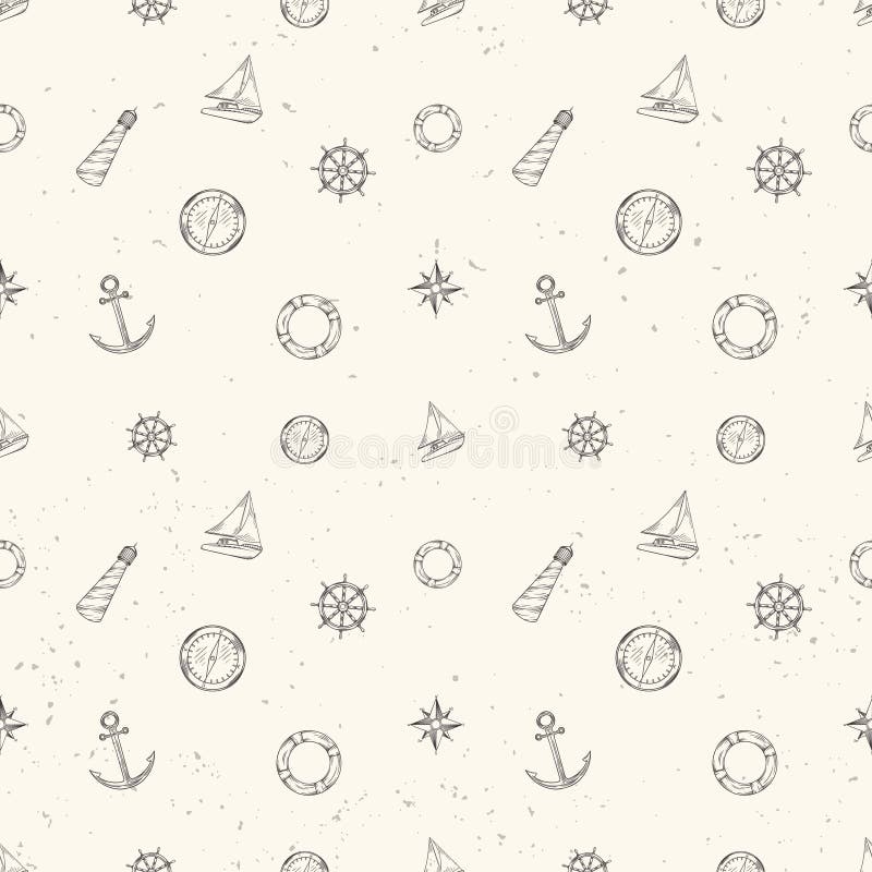 Nautical seamless pattern. stock vector. Illustration of nautical ...