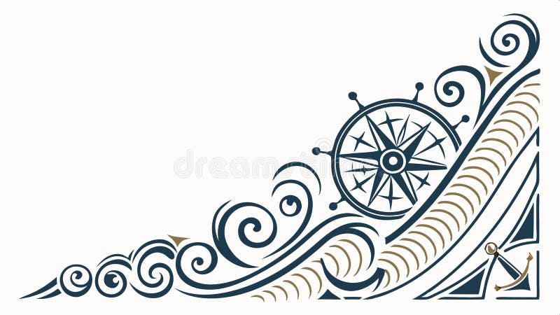 Nautical Ship Wheel Corner Frame, Maritime Design for Coastal Themes ...