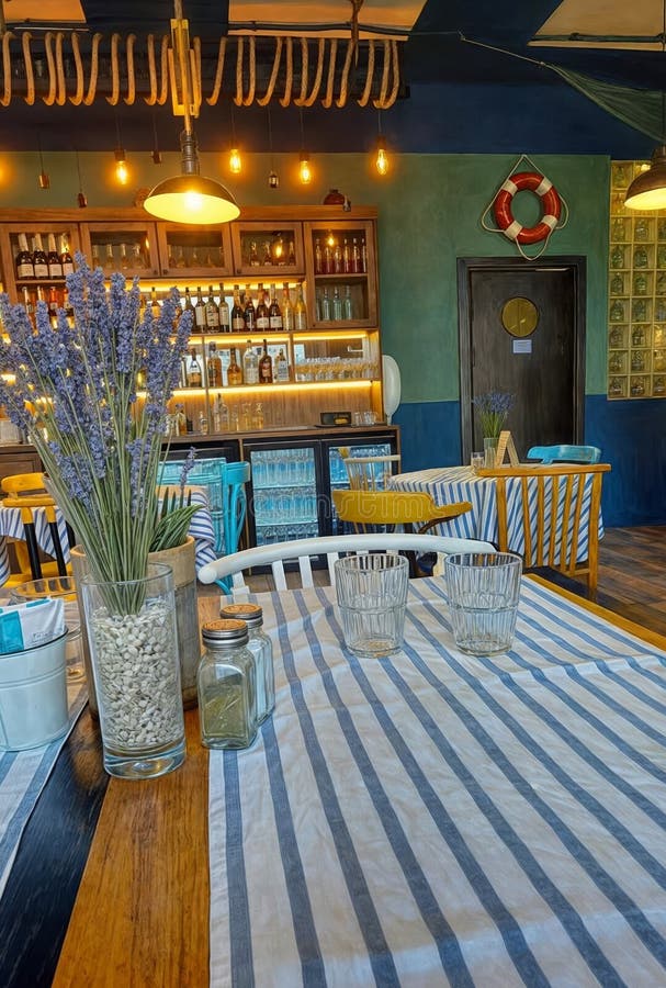 Maritime-inspired Interior. Stock Image - Image of cafe, luxury: 314412519