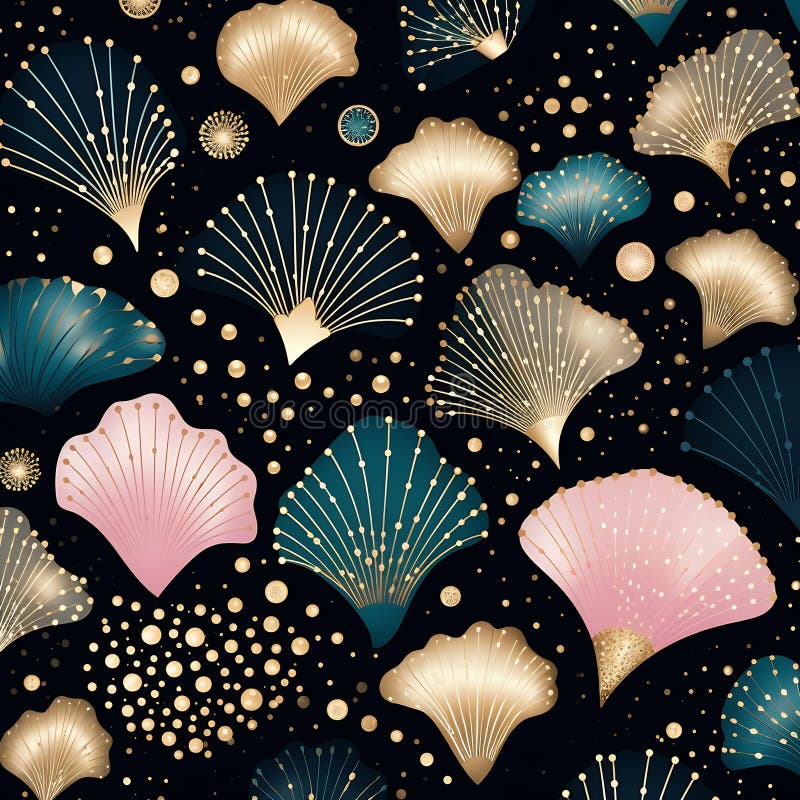 Nautical Symphony: Stylized Seashell Ensemble Stock Photo - Image of ...