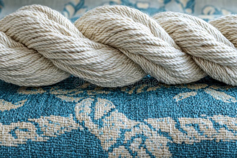 Nautical Theme, Modern Boat Dock with Rope and Knot Patterns on Sail ...