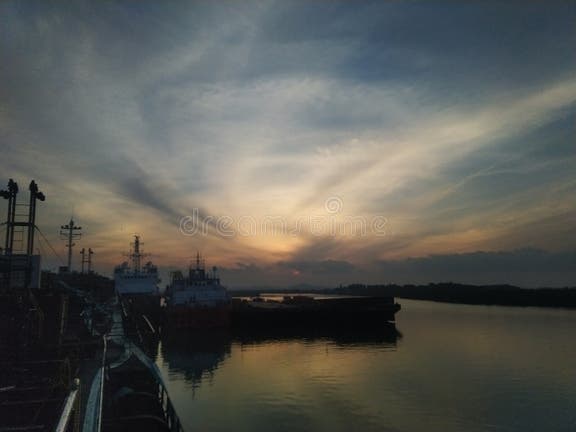 Nautical Twilight in Sea stock image. Image of twilight - 211412207