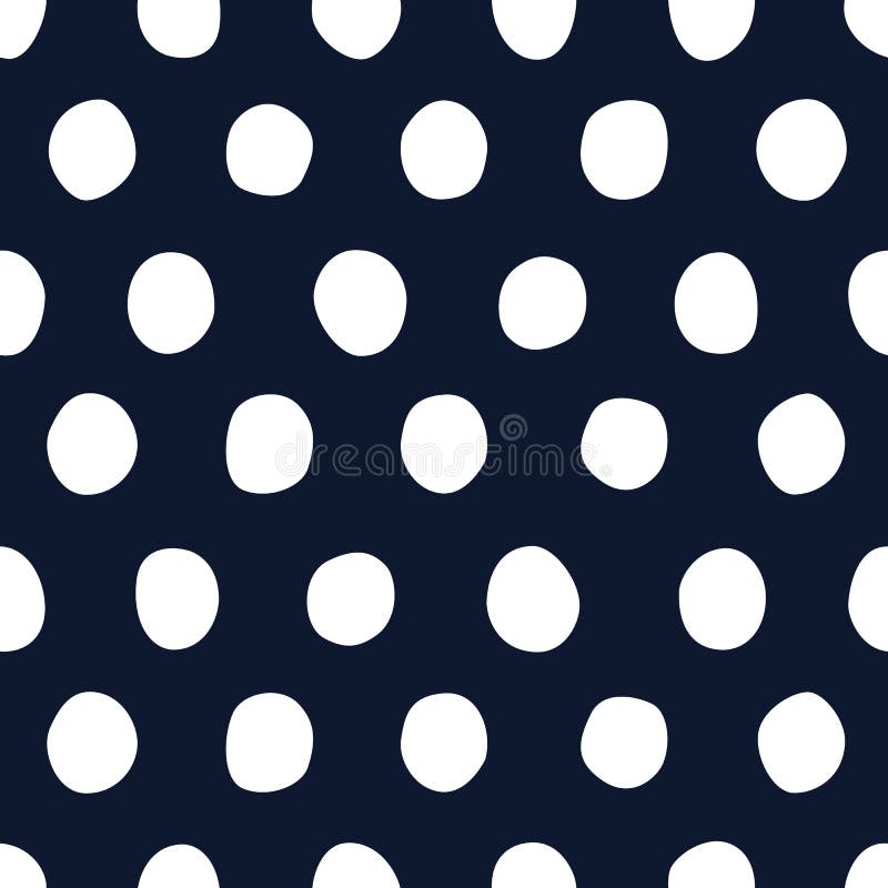 Nautical Vector Seamless Pattern with Classic White Hand Drawn Polka ...