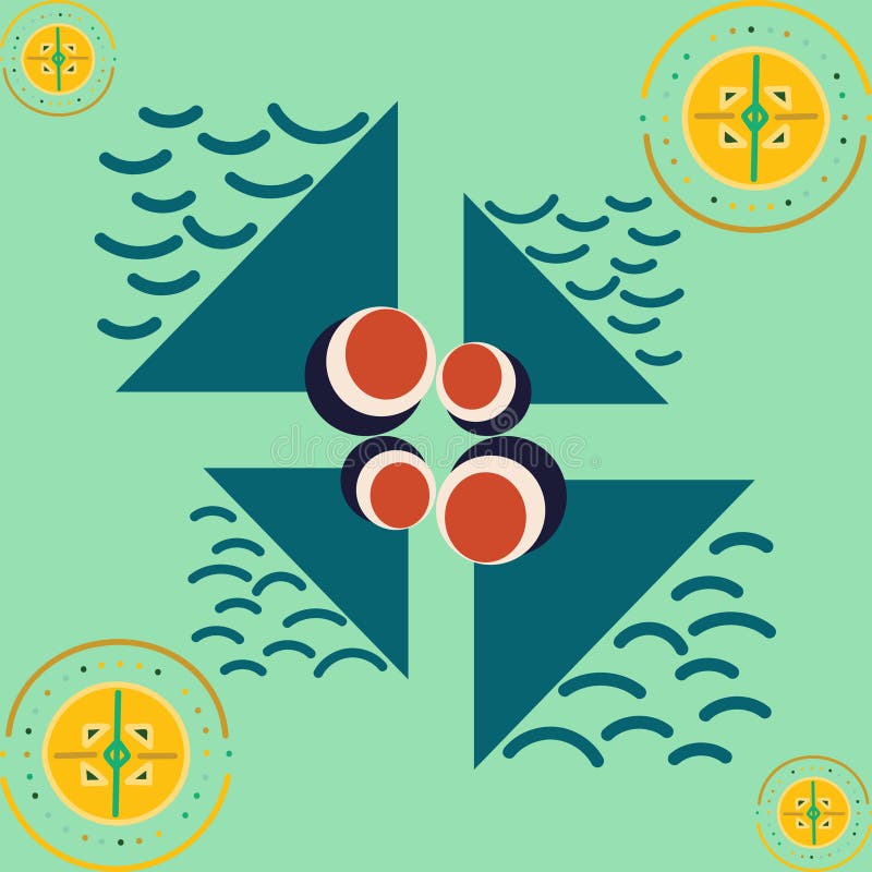 Nautical Waves Seamless Pattern Design Stock Vector - Illustration of ...