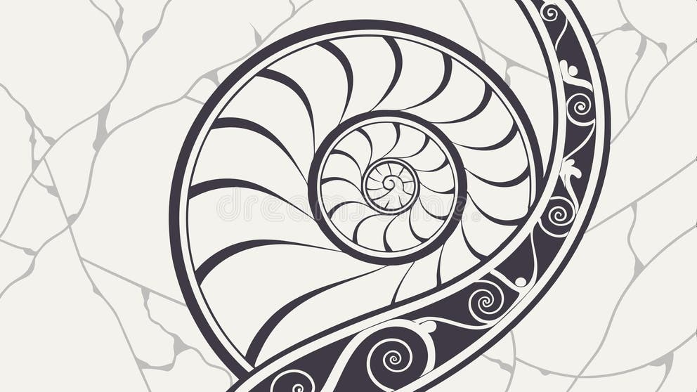 Nautilus Shell Section, Fibonacci Sequence Vector Design Generative AI Stock Vector ...